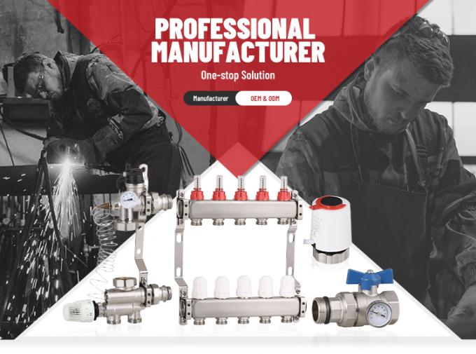 Radiant Heating Manifold Ball Valve with DR-3104 Temperature Gauge and ...