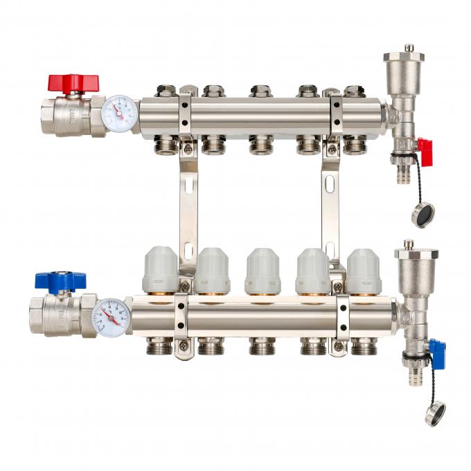 Water Manifold Brass for DR-1411B Radiant Brass Hvac Floor Heating ...